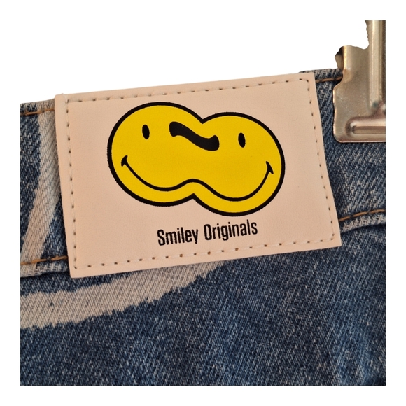 H&M | Jeans | Nwot Smiley Originals X Hm High Waist Smiley Face Wide ...